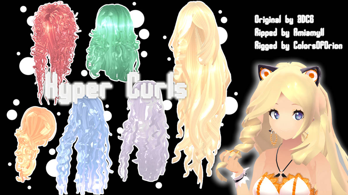 [MMD Parts] - Hair - Hyper Curls by ColorsOfOrion on DeviantArt