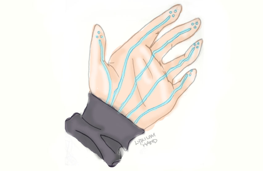 Lyrium hand color test by elainevdw on DeviantArt
