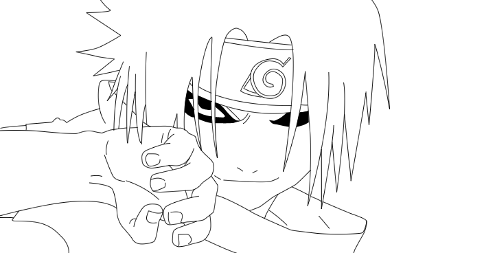 Sasuke Black Cloths Genin Lineart by Advance996 on DeviantArt