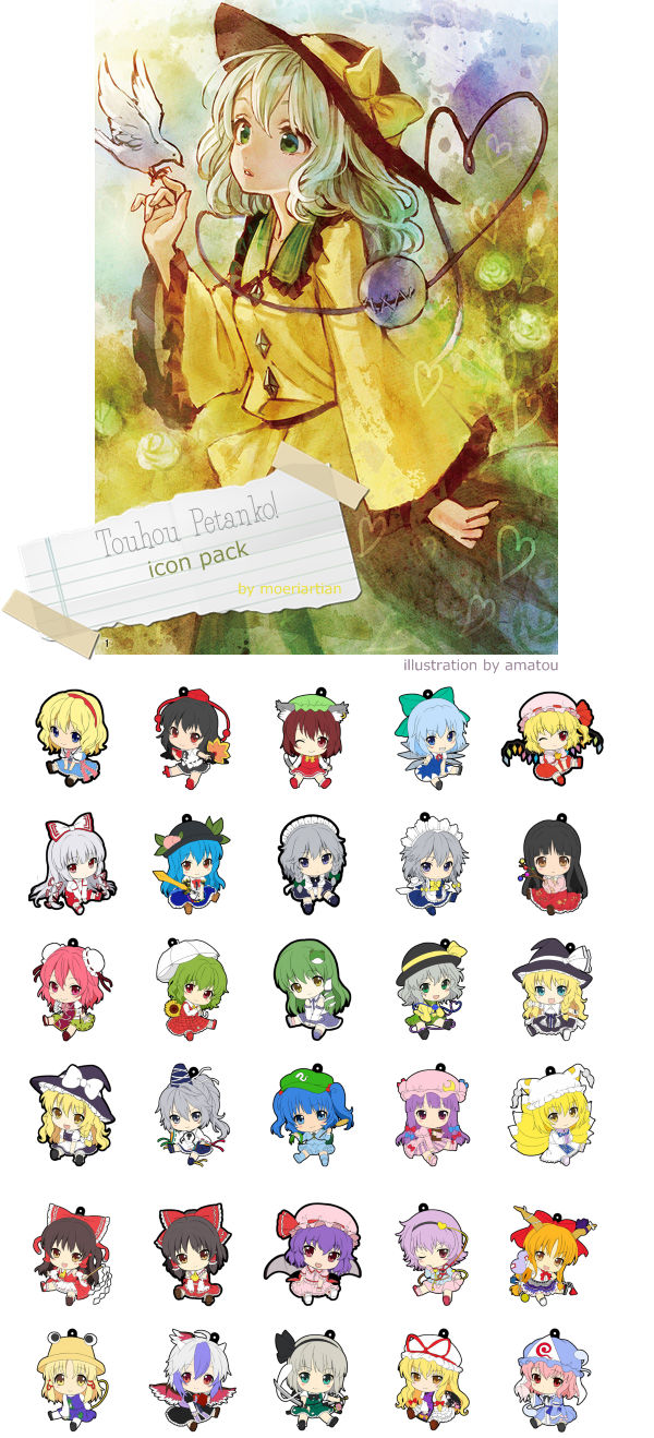 Touhou Petanko! desktop icons by Moeriartian on DeviantArt