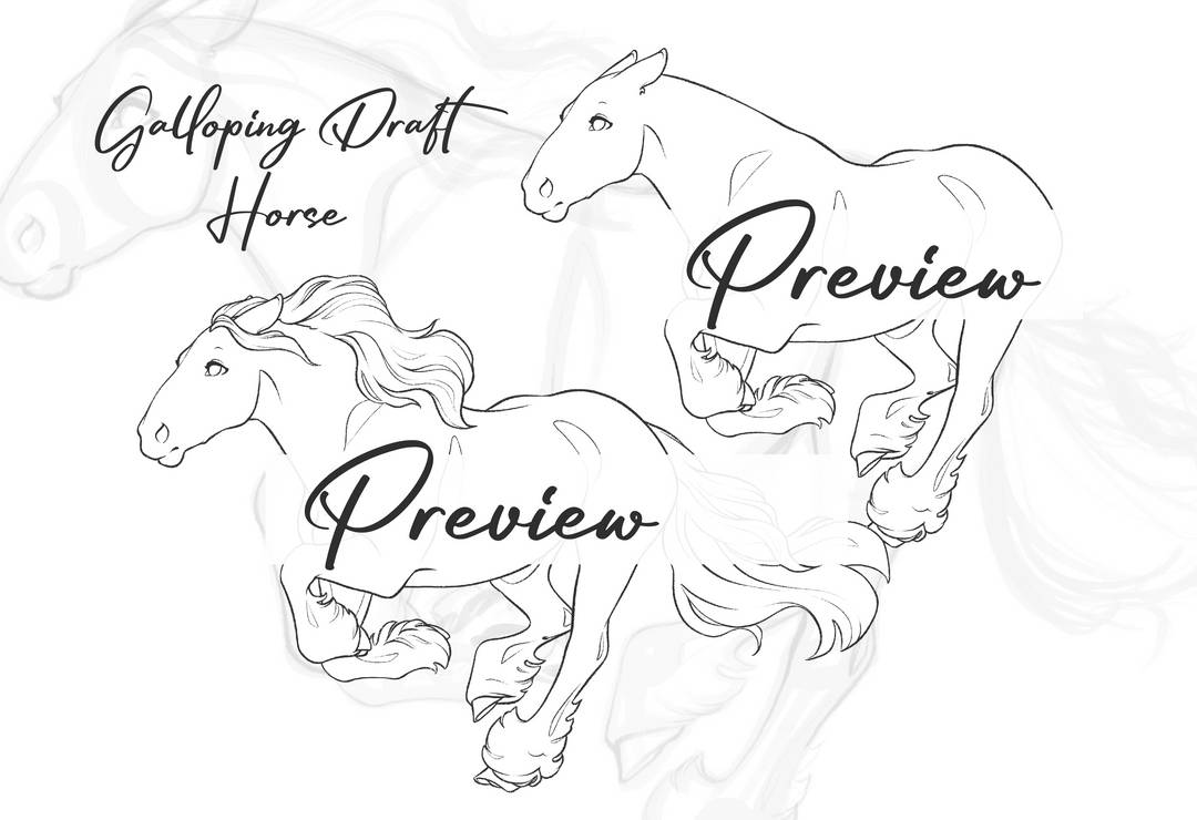 Galloping Draft Horse | base by artsycactuss on DeviantArt