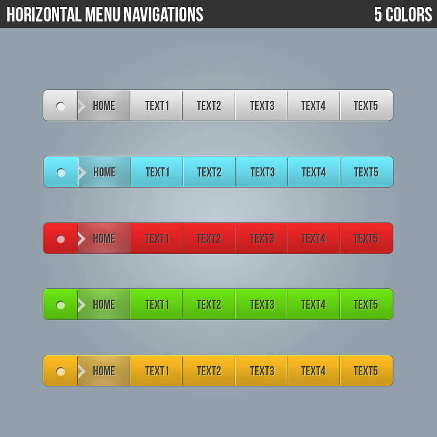 Horizontal Menu Navigations PSD by kasbandi on DeviantArt