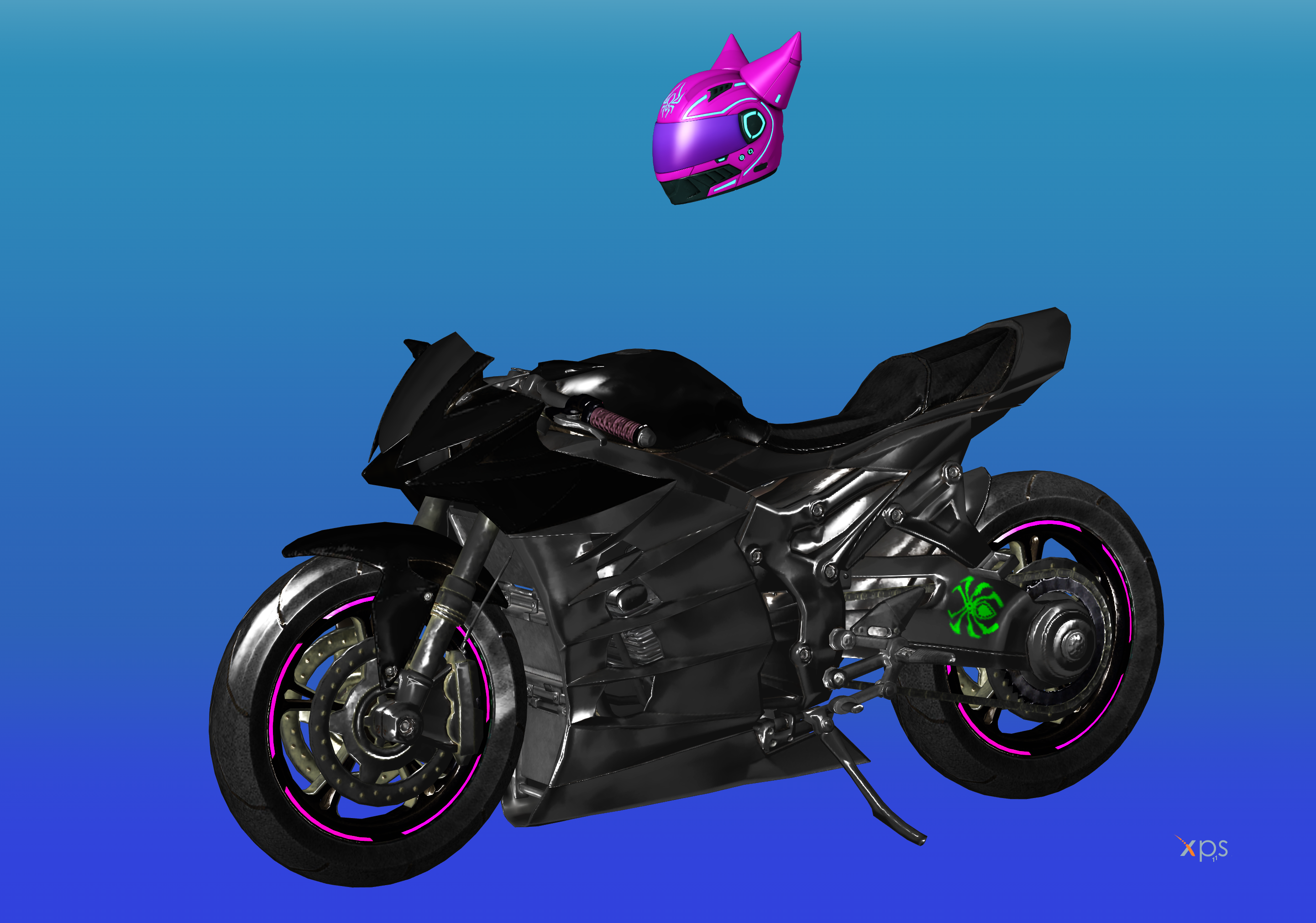 SF6 Juri Motorcycle and Helmet [DL] XPS by sihsengiu on DeviantArt