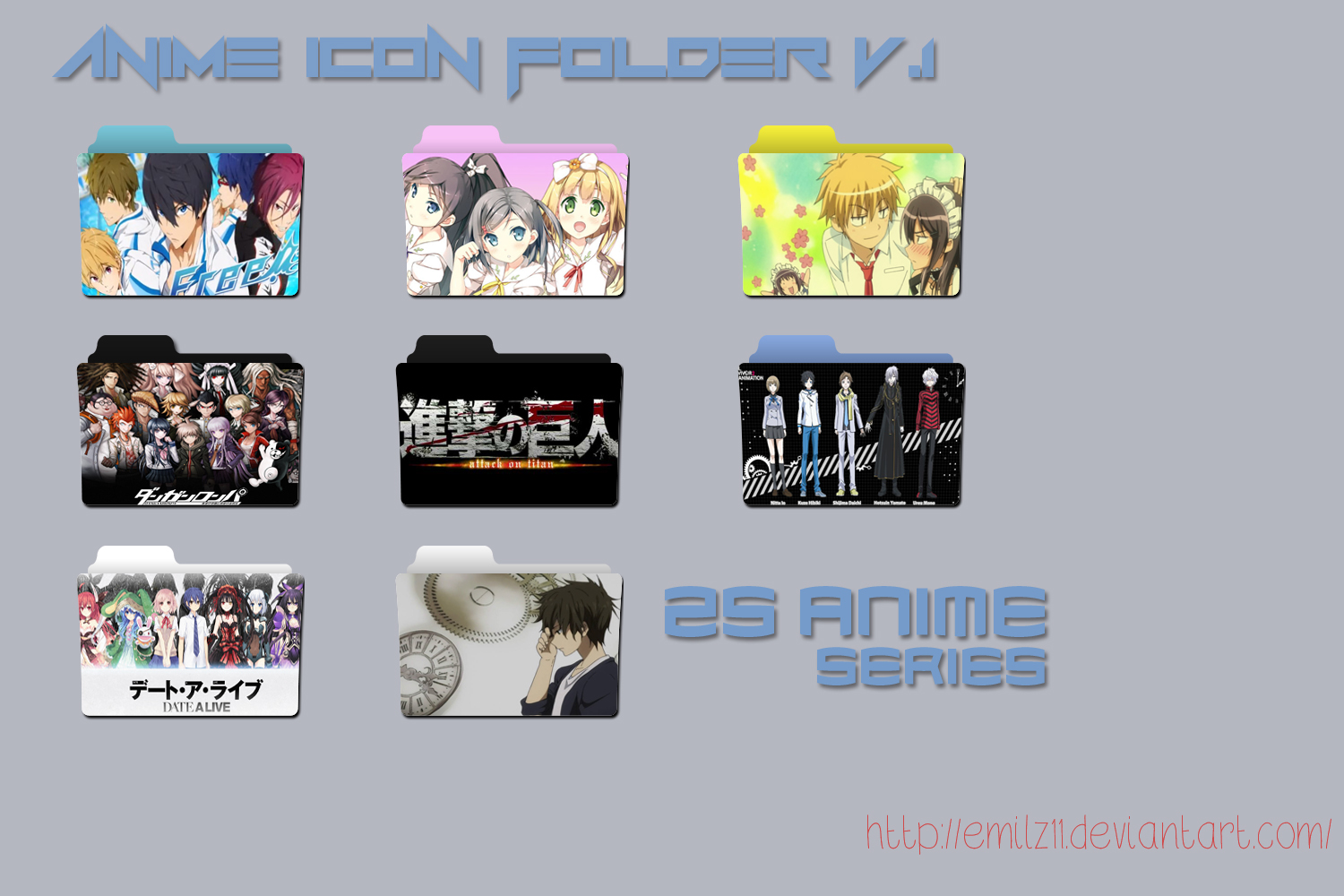 Anime Icon Folder V.1 By emilz11 by emilz11 on DeviantArt
