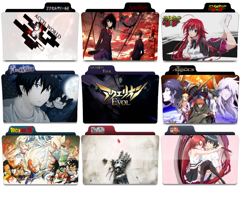 Animes Folder Icons by DaulerPalhares by DaulerPalhares on DeviantArt