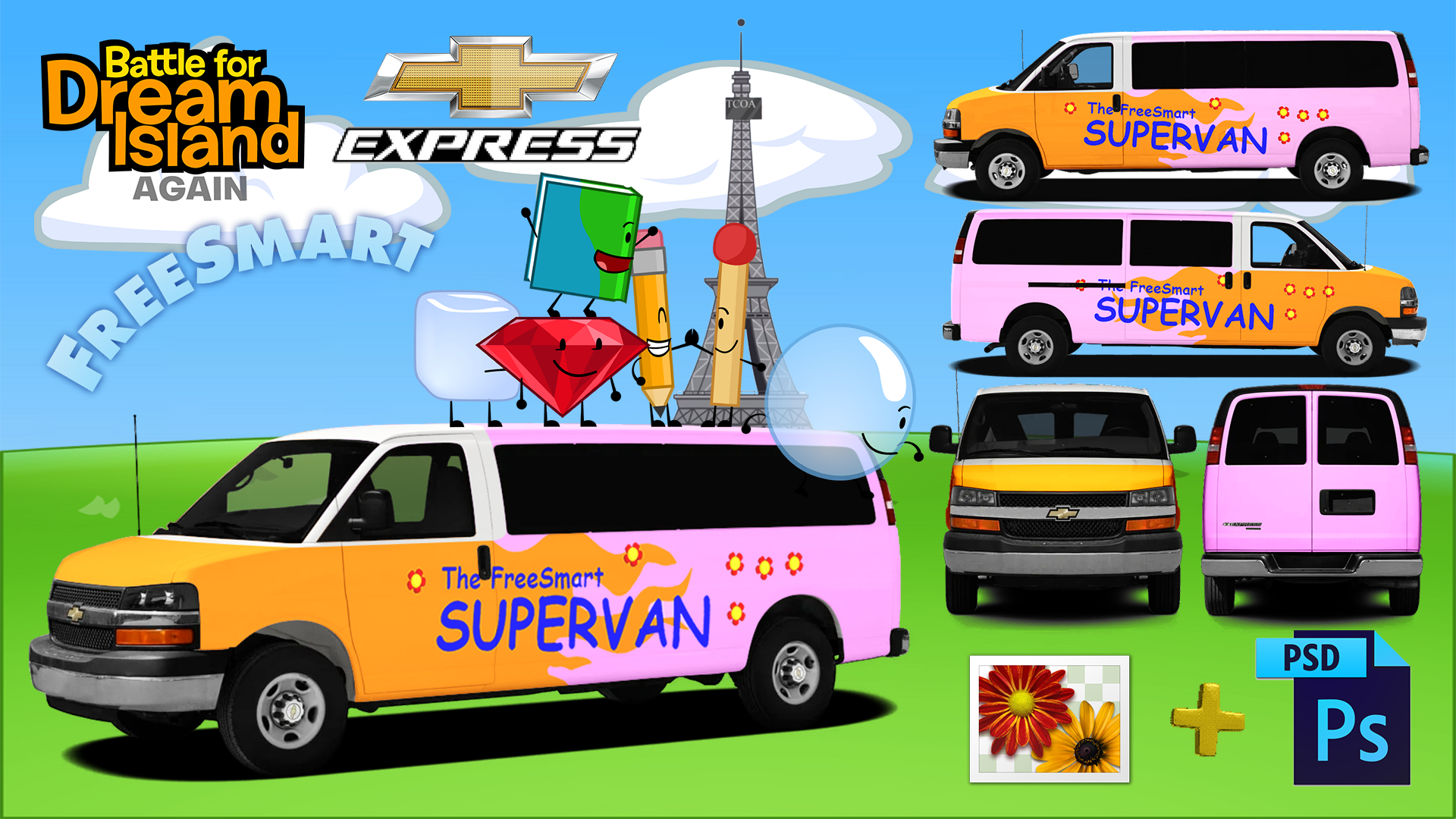 BFDI Freesmart Supervan DLC Pack (PNG+PSD) by Alvin-10 on DeviantArt