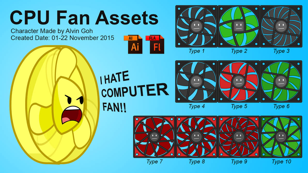Computer CPU Cooling Fan Assets (BFDI 2015) by Alvin-10 on DeviantArt