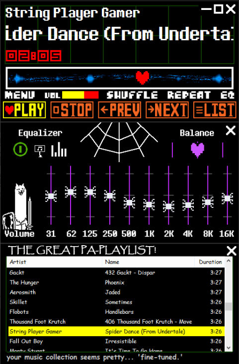 UNDERPLAYER (Undertale Themed WMP 12 Skin) UPDATED by ZaCloud on DeviantArt