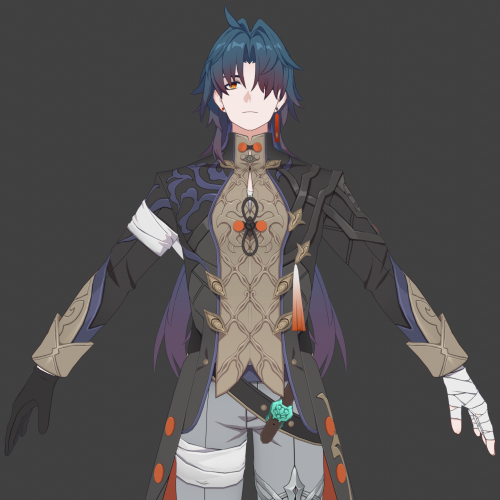 HSR - Ren 3D Model DL (FBX/Blend) by Petventh on DeviantArt