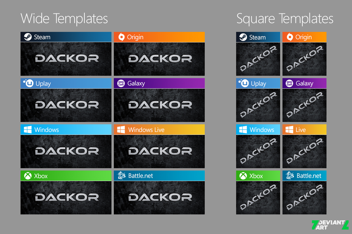 Windows 8/8.1 Game Tiles Templates v1.0 by Dackor on DeviantArt