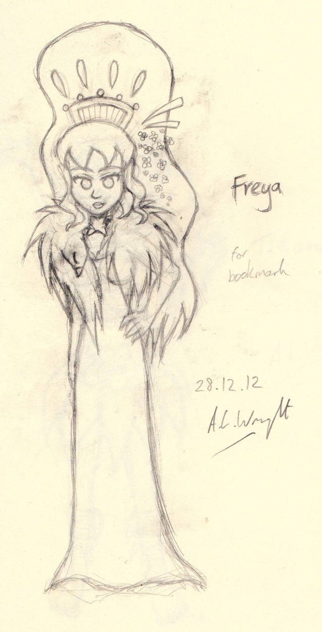 Freya sketch - for bookmark by PuddingValkyrie on DeviantArt