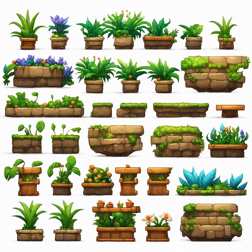 Platform Plants 2D Bundle 24 by PixelGameResources on DeviantArt