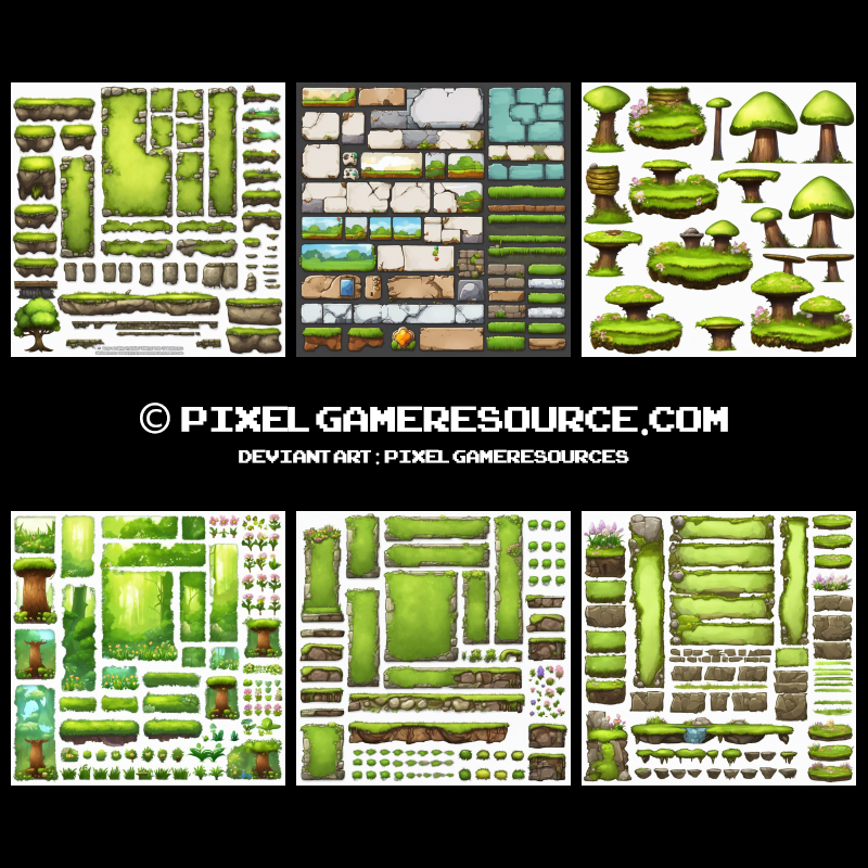 126 Tilemap 2D Game Asset Spring Bundle 24 by PixelGameResources on ...