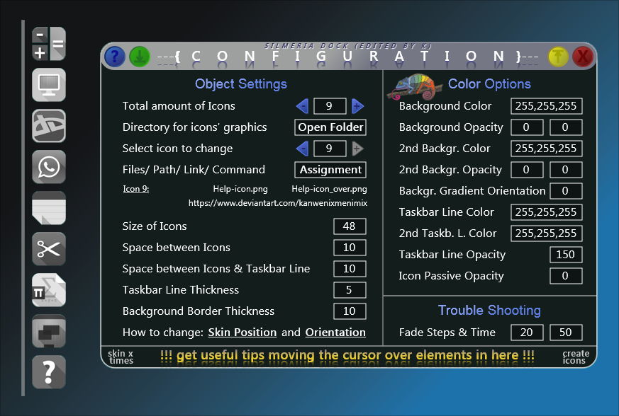 Options GUI for Silmeria Dock [for Rainmeter] by Kanwenixmenimix on ...