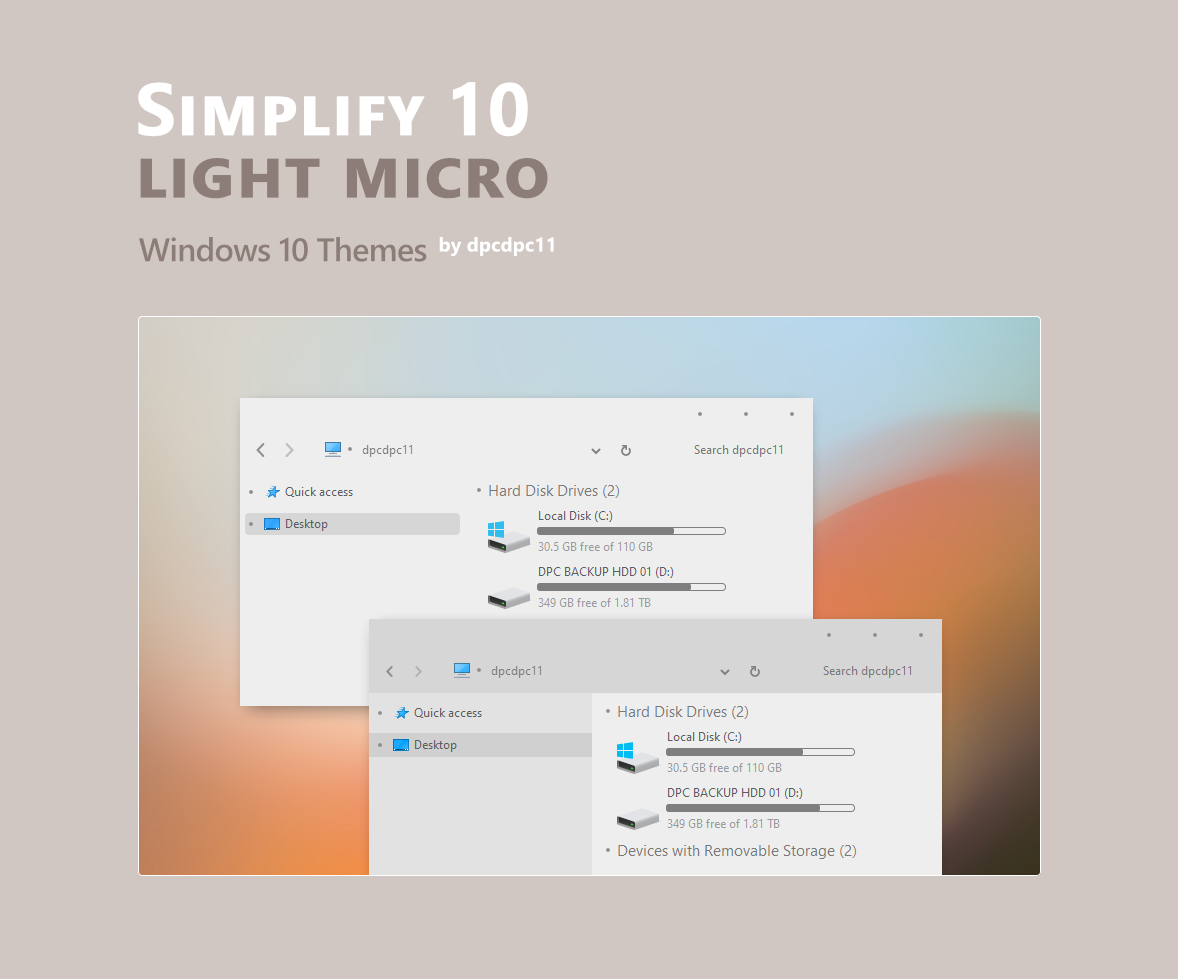 Simplify 10 Light Micro - Windows 10 Themes by dpcdpc11 on DeviantArt
