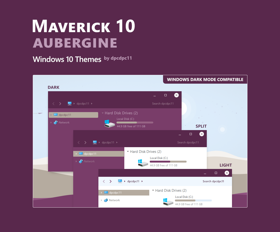 Maverick 10 Aubergine - Windows 10 Themes (3 in 1) by dpcdpc11 on ...