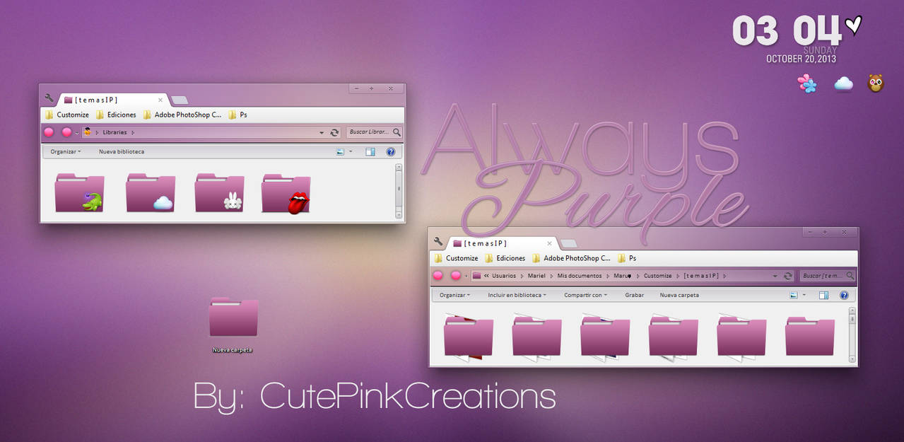 AlwaysPurple/Theme Iconpackager. by CutePinkCreations on DeviantArt