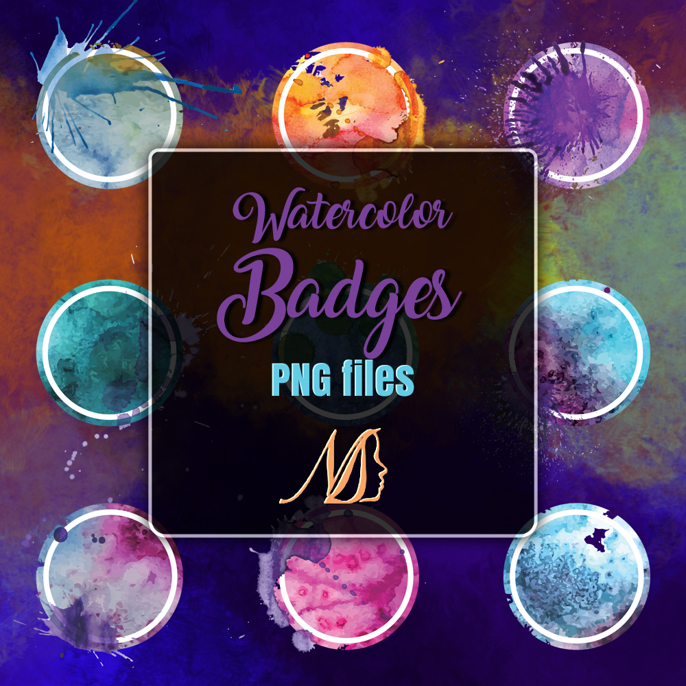 Watercolor circle badges PNG files by NicoleDesign79 on DeviantArt