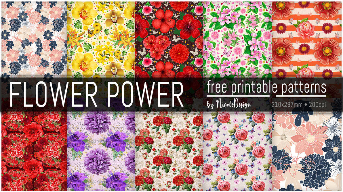 Flower Power - free printable patterns set 01 by NicoleDesign79 on ...