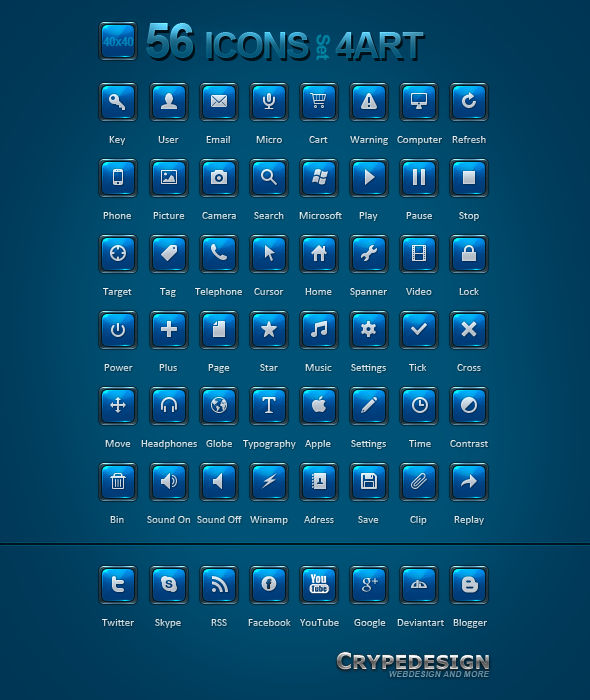 Free 56 Blue Icons by crYpeDesign on DeviantArt