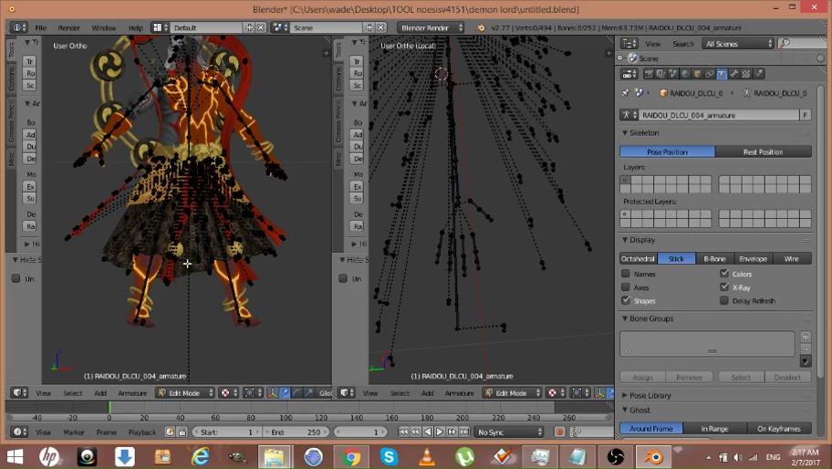How to Child Bones in Blender for XPS Models DOA5L by SSPD077 on DeviantArt
