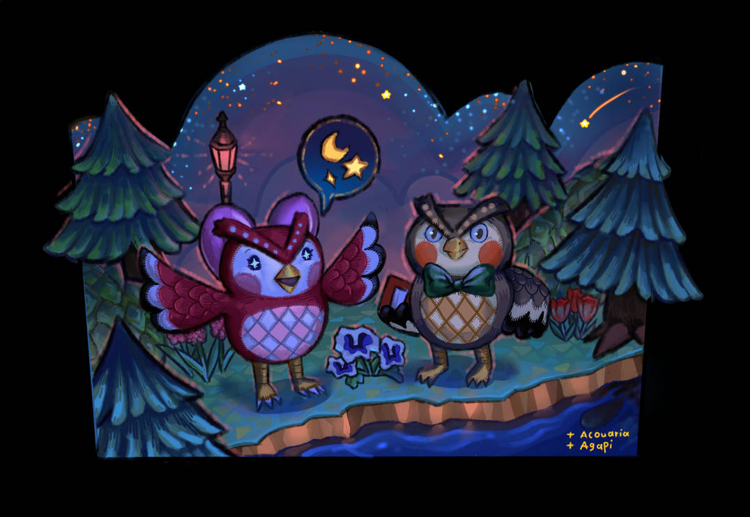 collab: celeste and blathers by acouaria on DeviantArt