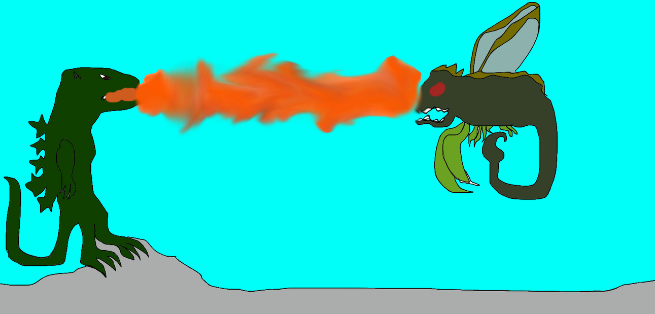 godzilla vs megaguirus fanart by pyrokan76 on DeviantArt