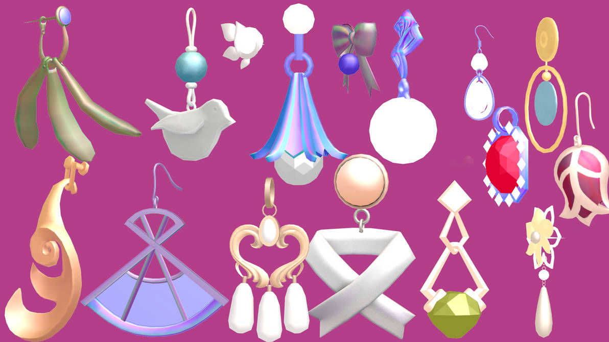 MMD Set of Accessories - Earrings by StarHaloSky on DeviantArt
