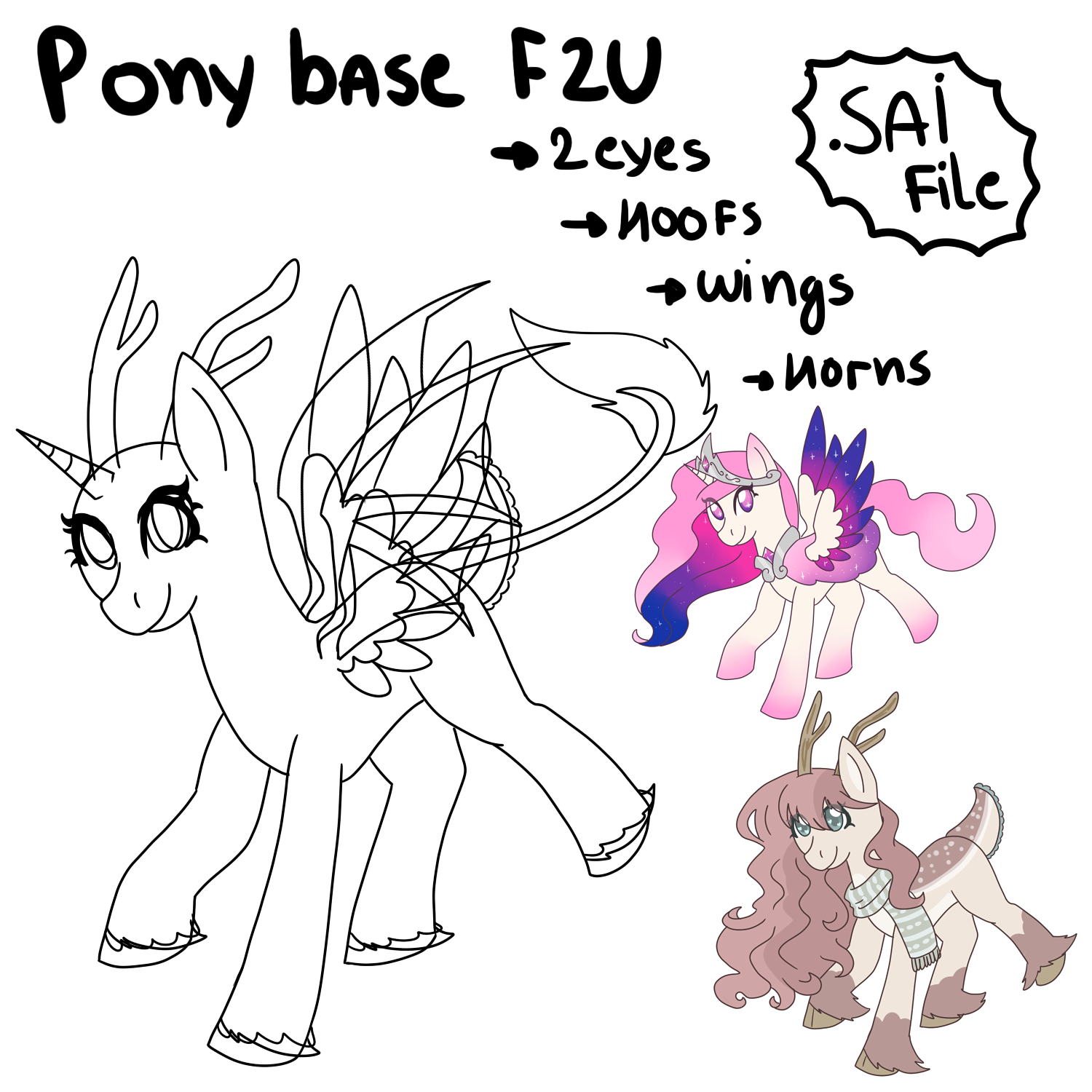 F2U PONY BASE by ElizaDoesAdopts on DeviantArt