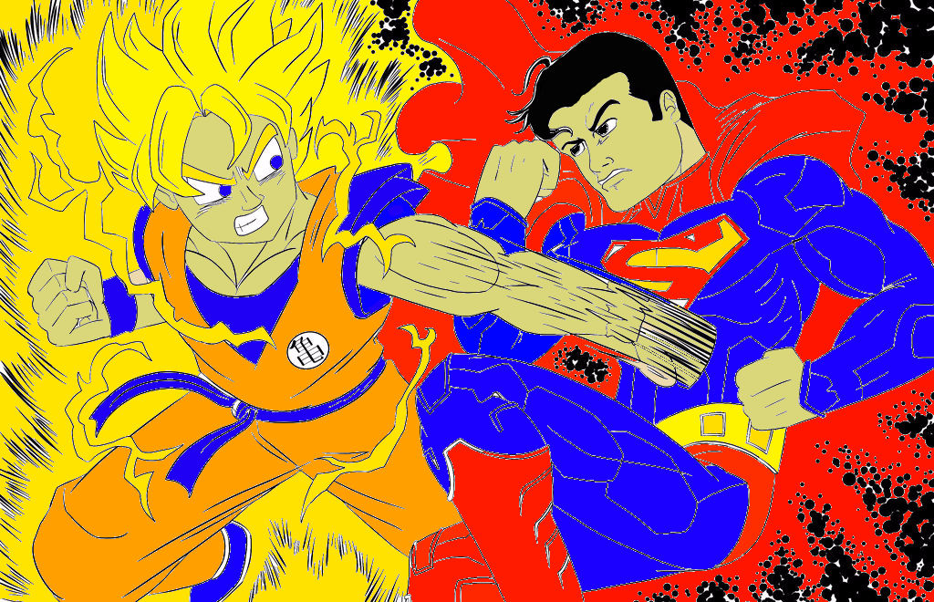 Superman vs Goku colored by R8TED-R on DeviantArt
