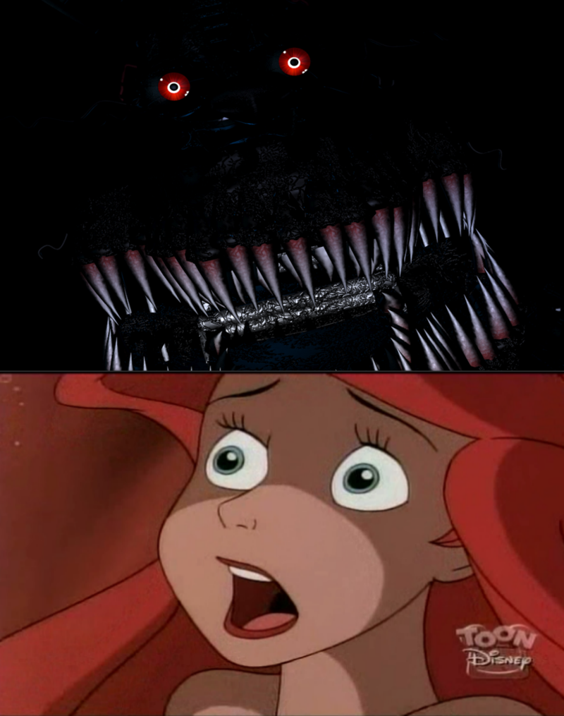 Nightmare is scaring Ariel by EarWaxKid on DeviantArt