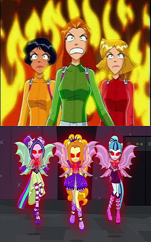 Sam,Clover and Alex Mad at The Dazzlings by EarWaxKid on DeviantArt