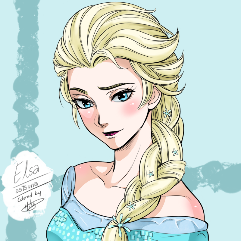 Frozen-Elsa (outline by setsuna1111) by DragonClaws123 on DeviantArt