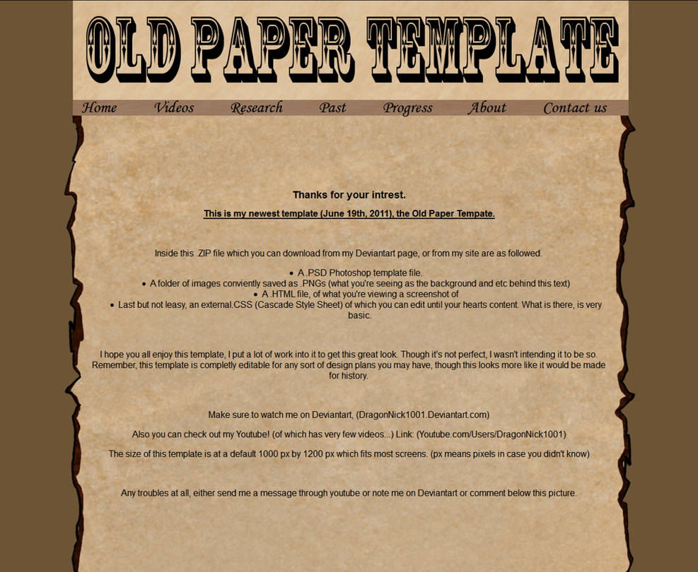 Old Paper Template by dragonnick1001 on DeviantArt