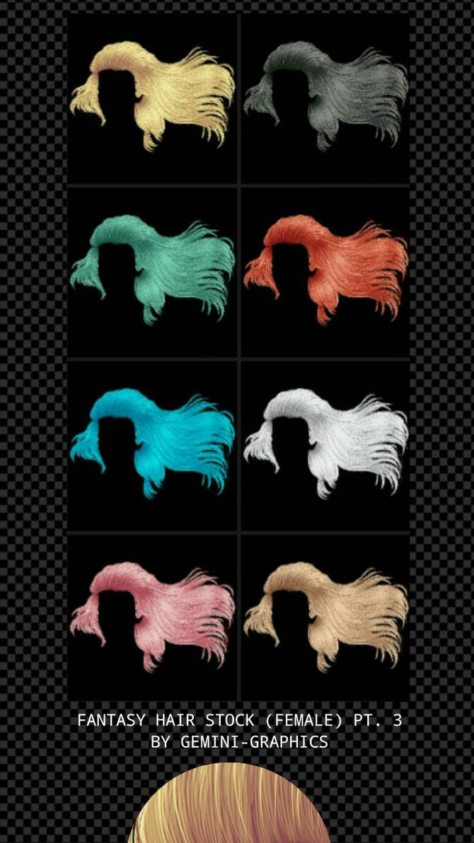 Fantasy Hair Stock (Female) Pt. 3 by gemini-graphics on DeviantArt