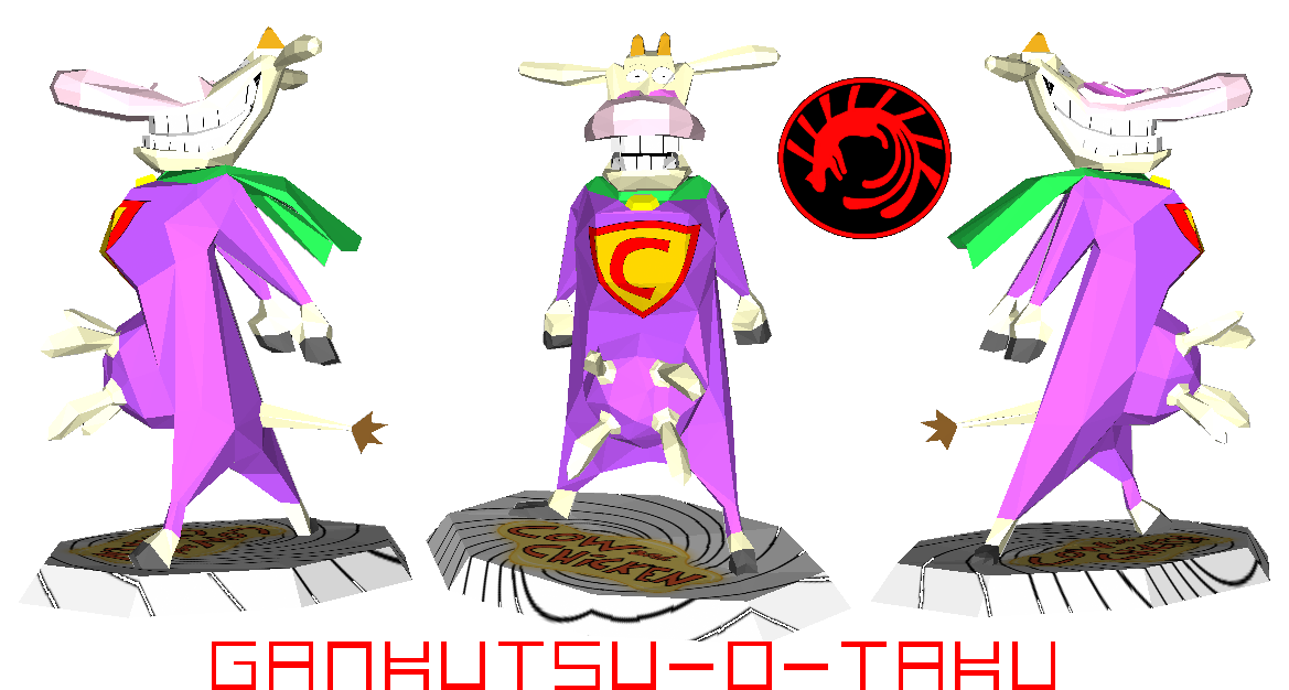 Cow and Chicken - Super Cow Statue Pepakura by pepERIKura on DeviantArt