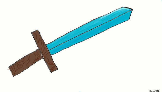 MC diamond sword by 0spore13 on DeviantArt