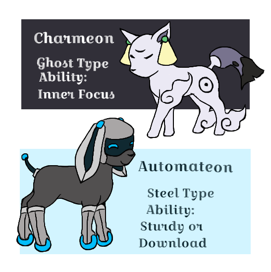 Ghost and Steel Eeveelutions (FANMADE) by WolfXFox22 on DeviantArt