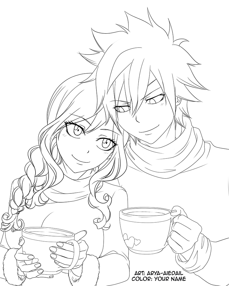 Gruvia Flufffest Lineart By Arya Aiedail On Deviantart