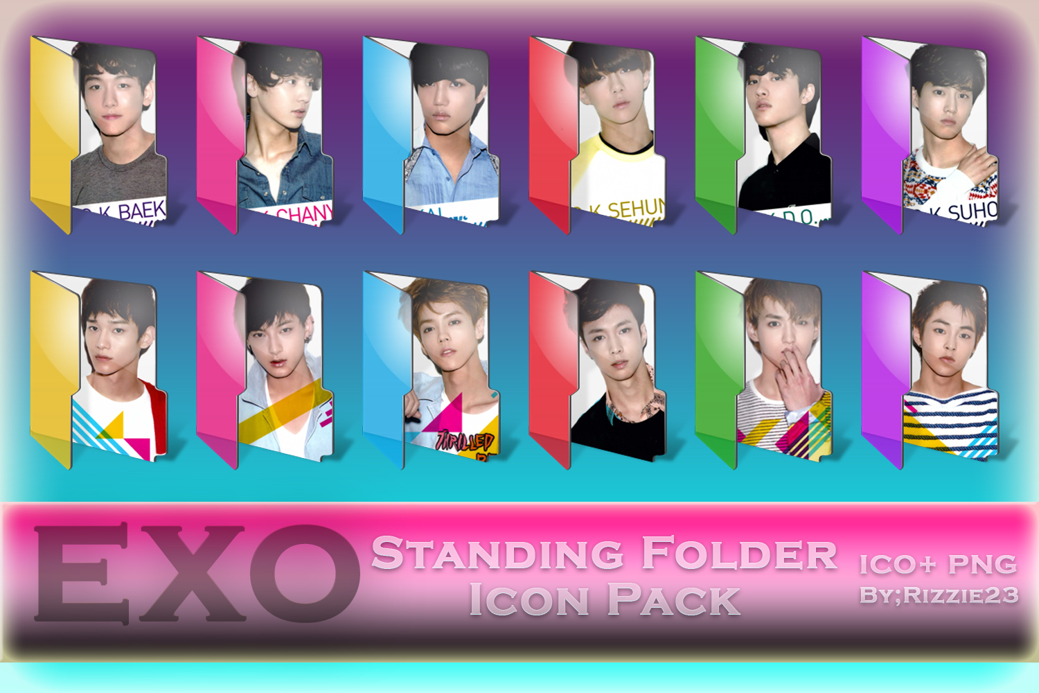 EXO Standing Folder Icon Pack by Rizzie23 on DeviantArt