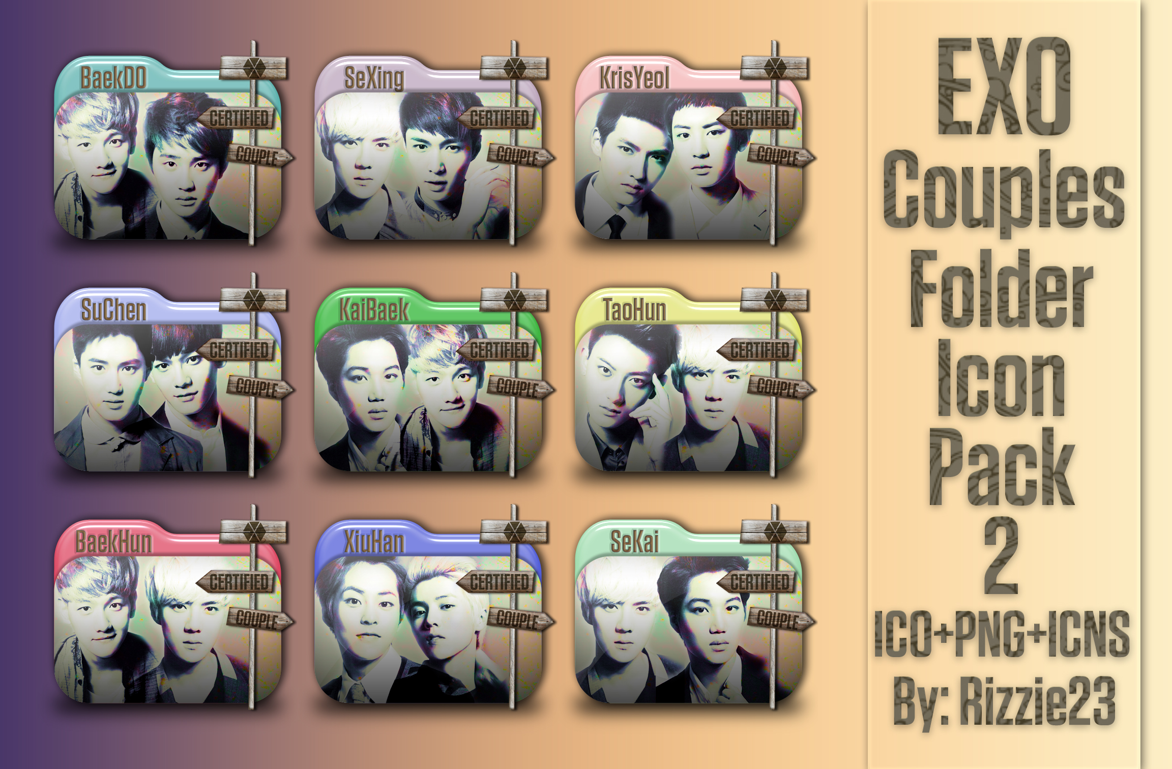 EXO Couples Folder Icon Pack 2 by Rizzie23 on DeviantArt