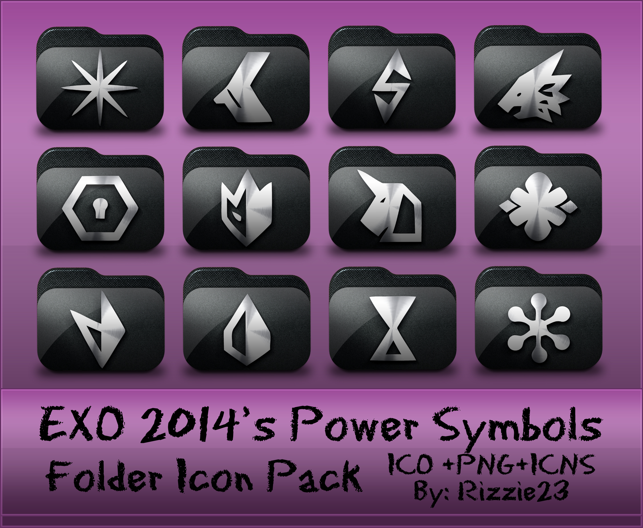 EXO 2014's Power Symbols Folder Icon Pack by Rizzie23 on DeviantArt