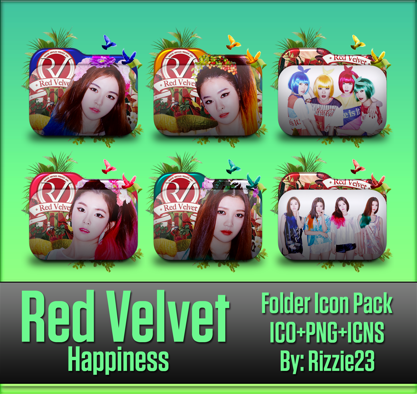 Red Velvet Happiness Folder Icon Pack by Rizzie23 on DeviantArt