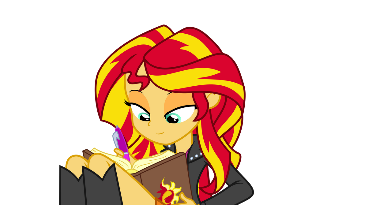 Sunset Shimmer writing diary SVG by S-Guri on DeviantArt