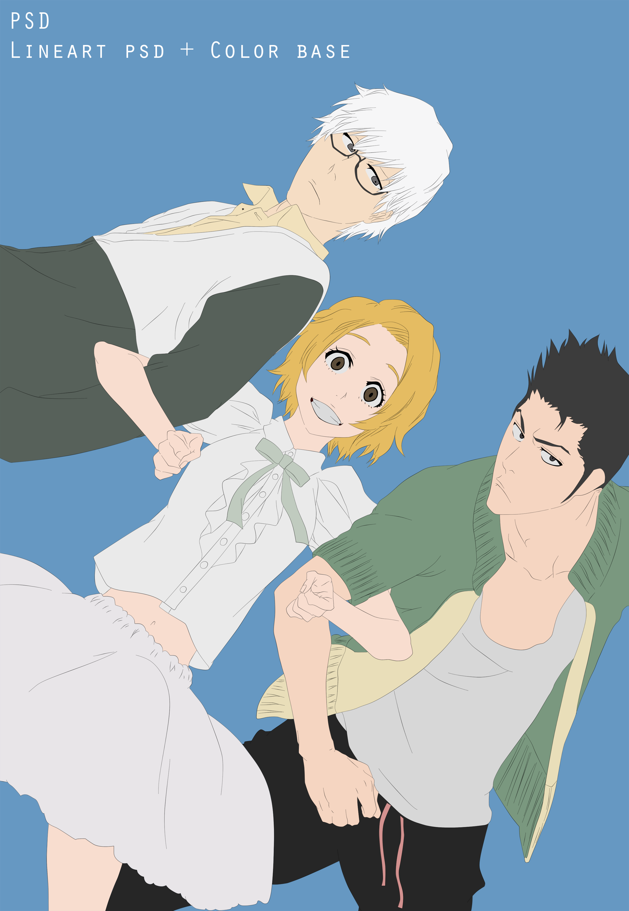 Bleach cover - PSD lineart + color base by Ironizer on DeviantArt