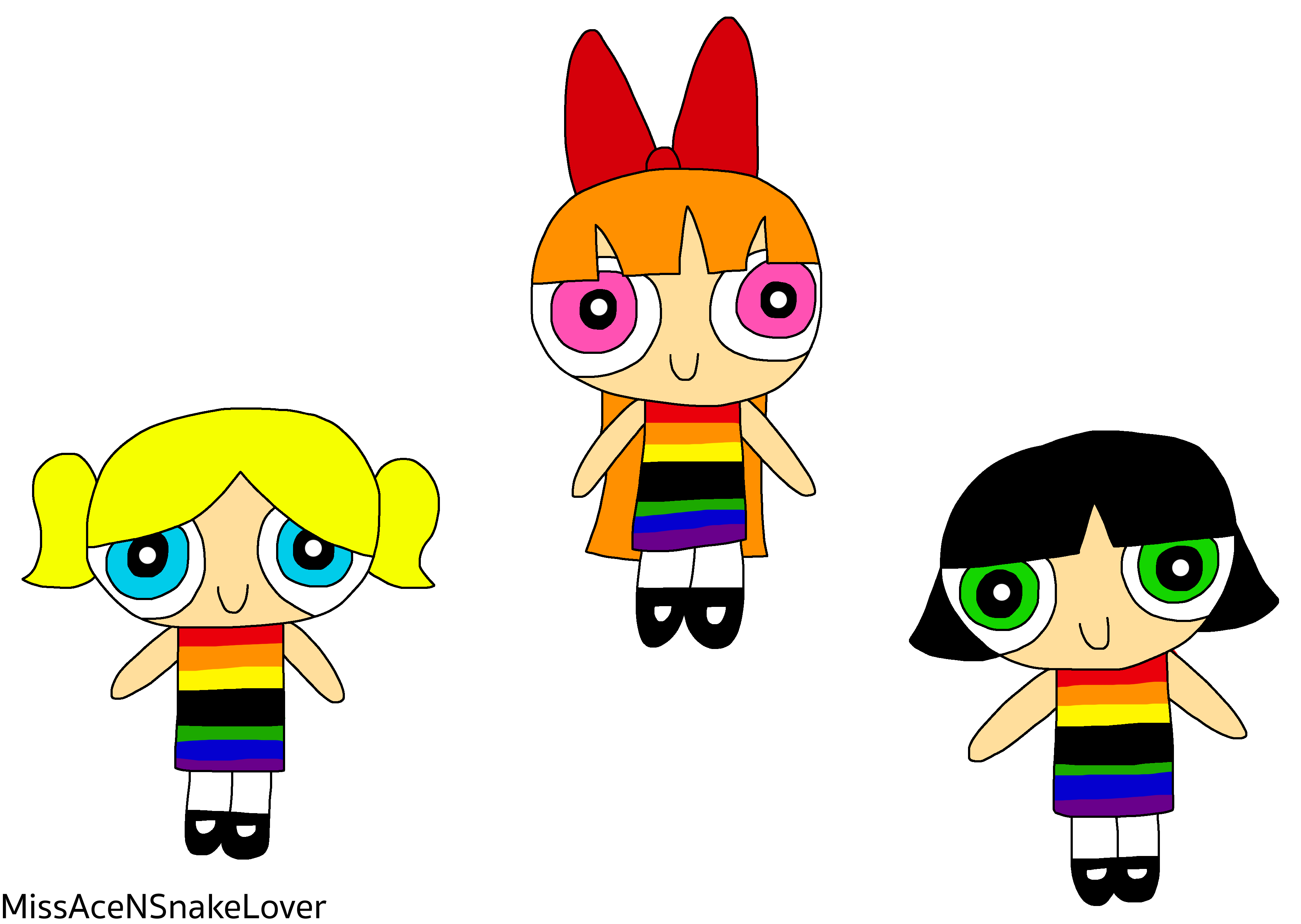 Powerpuff Girls in pride colors by PrincessAcexSnake on DeviantArt