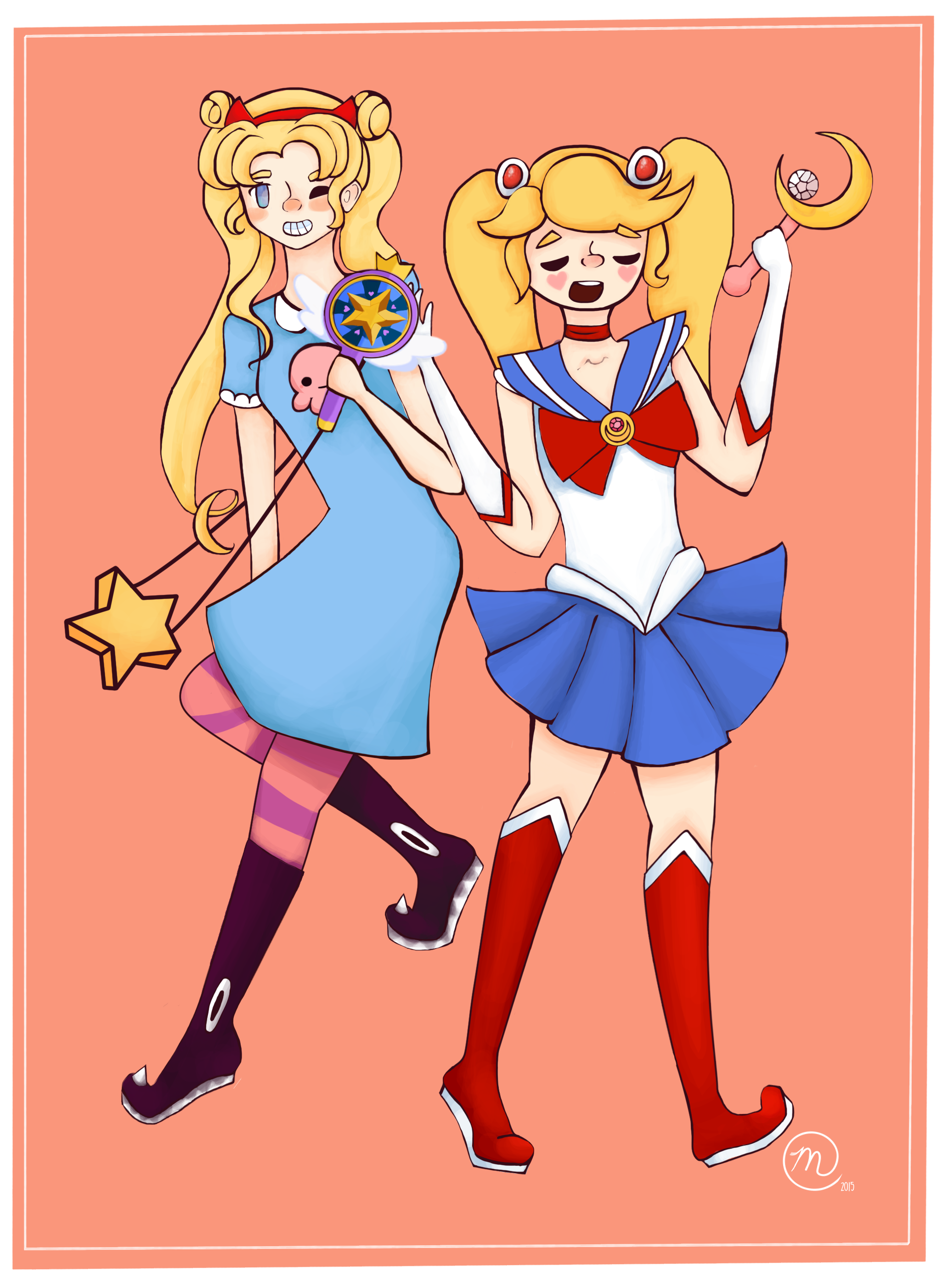 Sailor Moon and Star Butterfly Crossover by MaggiiSpacePanda on DeviantArt