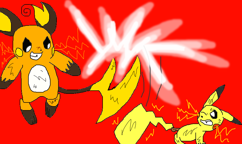 Pikachu vs Raichu by Team-Rocket-Eevee on DeviantArt
