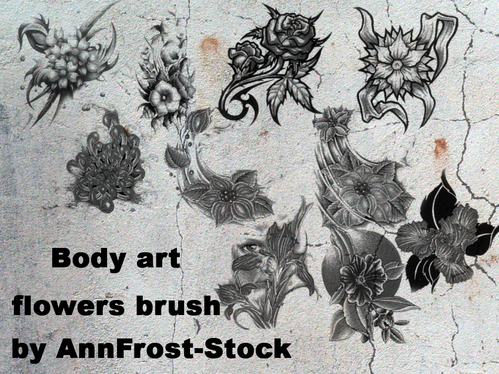 Body art flowers brush set by AnnFrost-stock on DeviantArt