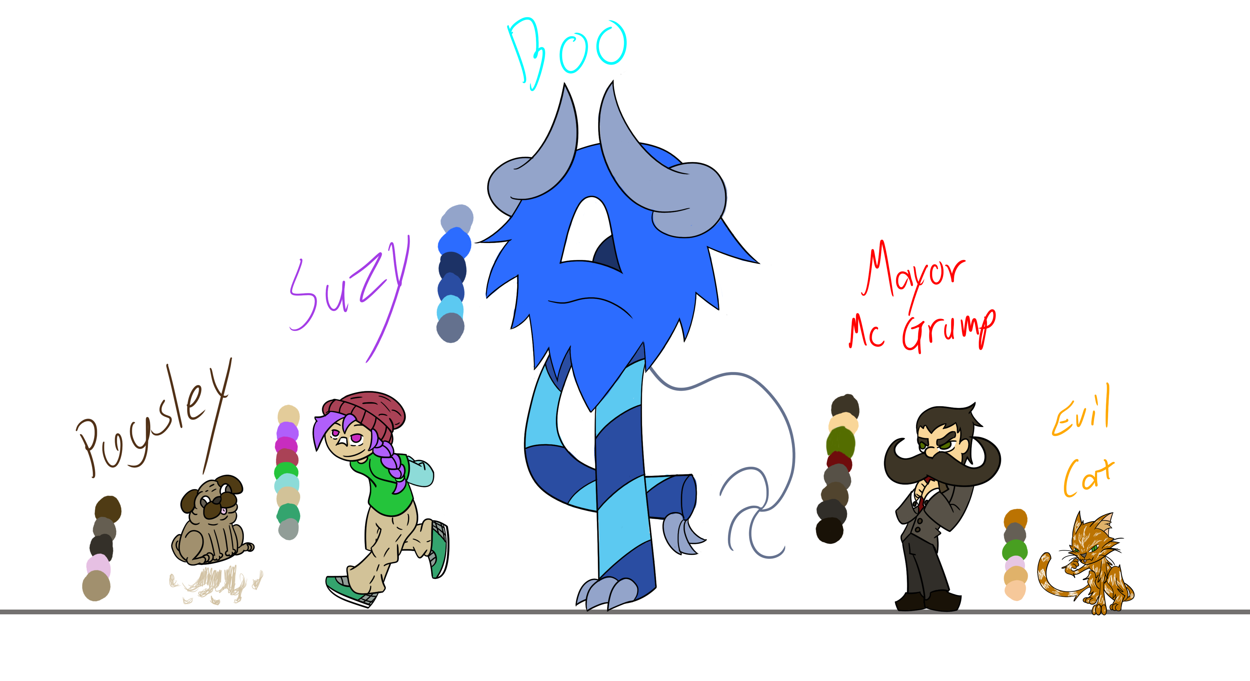 Homework: Character Line up by Deterex525 on DeviantArt